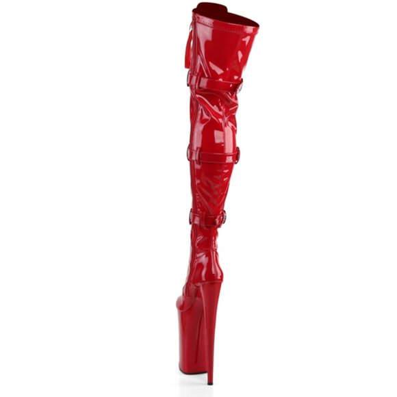 Pleaser | Shoes | Red Thigh High Platform Extreme High Heel Boot | Poshmark